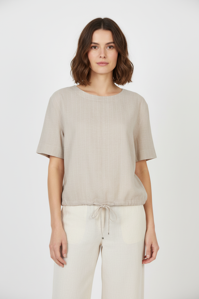 Red Button Skyler Pinstripe Short Sleeve Top – Caramel Clothing